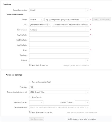 Create Connection HBASE Database