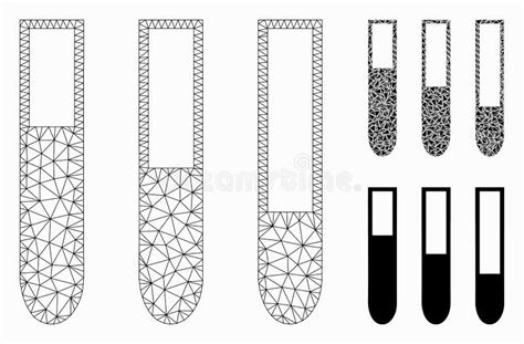 Test Tubes Vector Mesh Carcass Model And Triangle Mosaic Icon Stock Vector Illustration Of