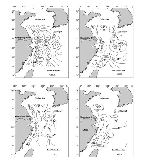 Horizontal Distributions Of Temperature°c Salinity Chl A µgl And
