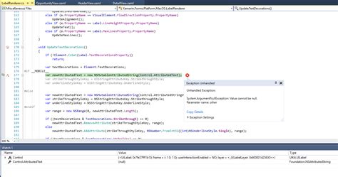Null Control AttributedText In LabelRenderer Cs Crashes XF Issue Xamarin