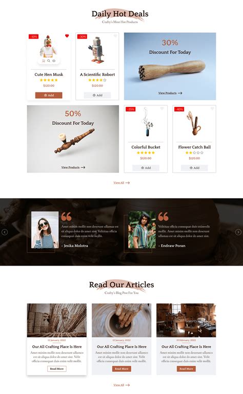 Handicraft E Commerce Website UI Design On Behance