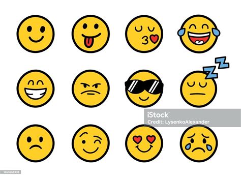 이모티콘은 손으로 그린 스타일의 아이콘을 얼굴로 표시합니다 고립된 배경에 있는 Doddle 이모티콘 벡터 그림 행복하고 슬픈