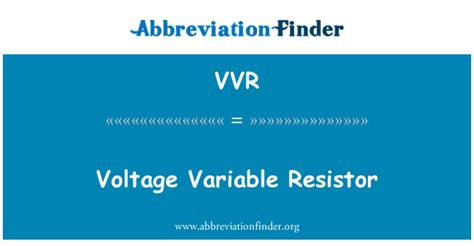 Vvr Definitie Spanning Variabele Weerstand Voltage Variable Resistor