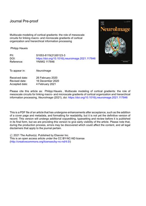 Pdf Multiscale Modeling Of Cortical Gradients The Role Of Mesoscale