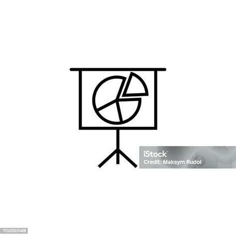 차트 프리 젠 테이 션 아이콘 정보 그래픽 웹 사이트 및 인쇄 미디어 및 인터페이스에 적합 합니다 라인 아이콘 흰색 배경에 고립 된 로고 검은색에 대한 스톡 벡터 아트 및