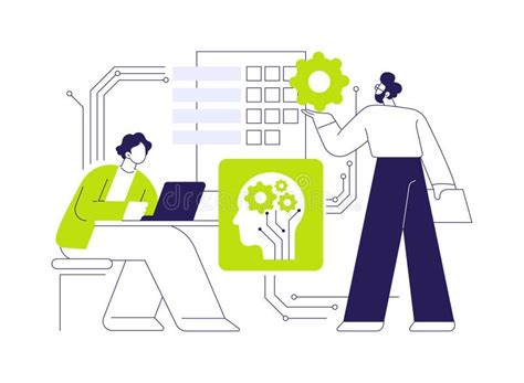 Ai Powered Employee Engagement Analysis Abstract Concept Vector Illustration Stock Illustration