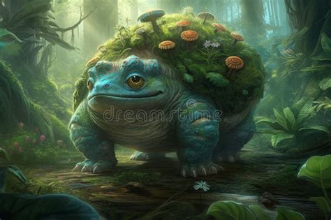 Venusaur Cute Monster Science Fiction Concept Art Generative Ai Stock