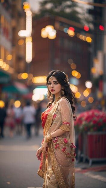 Premium Ai Image Girl Wearing Saree