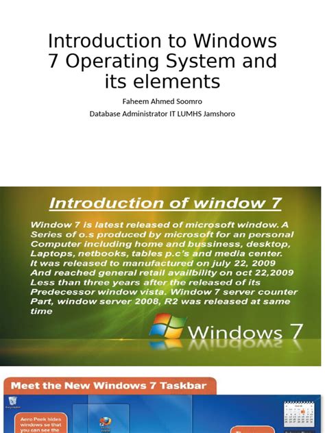 Introduction To Windows 7 Operating System And Its Pdf
