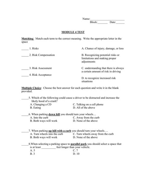 module 4 driving safety test