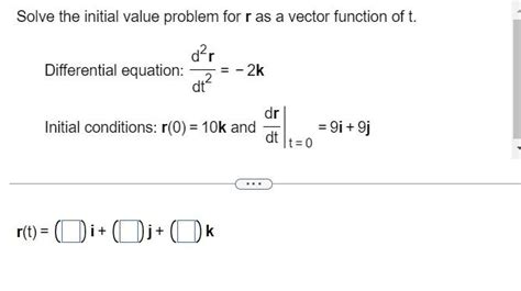 Solved Solve The Initial Value Problem For R As A Vector Chegg