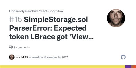 Simplestoragesol Parsererror Expected Token Lbrace Got View Function Get Public View