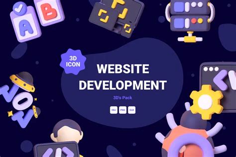 premium web development 3d illustration pack from design and development