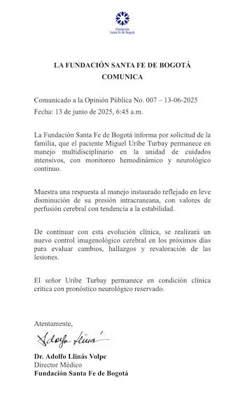 Estado De Salud De Miguel Uribe Turbay Este Fin De Semana La Fundación