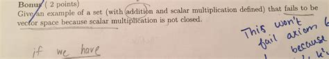 solved give an example of a set with addition and scalar
