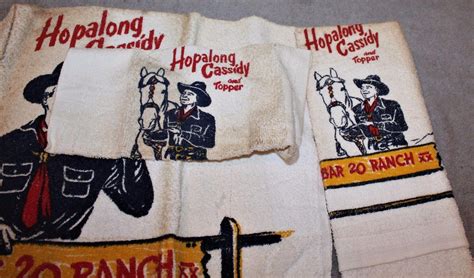 Vintage Hopalong Cassidy 3 Piece Towel Set By Starco Bar 20 Ranch 1950