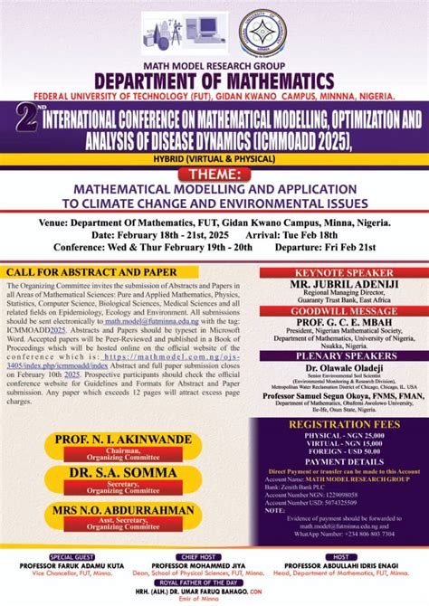 2nd International Conference On Mathematical Modelling Optimization And Analysis Of Disease