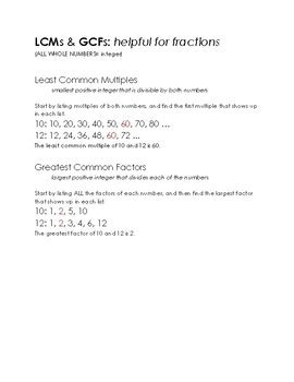 LCMs And GCFs By Darby Puglielli TPT