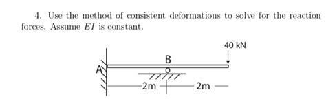 solved 4 use the method of consistent deformations to solve