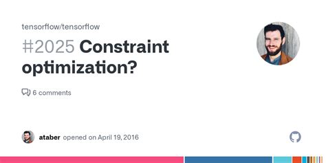 Constraint Optimization Issue Tensorflow Tensorflow GitHub