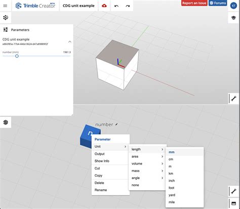 Units Of Input Parameters Are Not Converted To Units Of The Graph Trimble Creator Beta