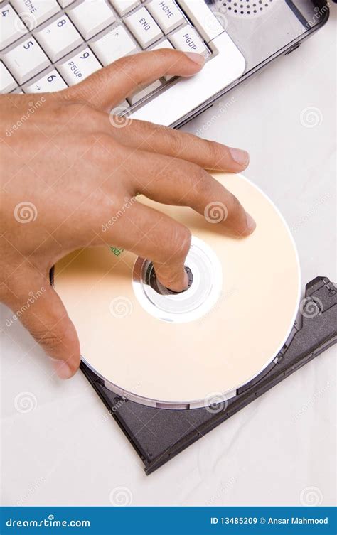 Laptop With CD In The Tray Stock Image Image Of Eject 13485209