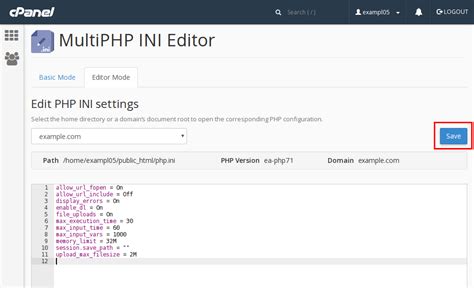 How To Use The MultiPHP INI Editor In CPanel InMotion Hosting