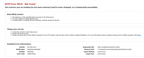 Installation Clean Urls Not Working In Drupal 818 And Iis 8