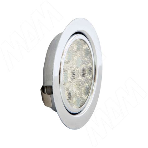 Светильник светодиодный врезной, хром, 12V, коннектор LED, теплый белый ...