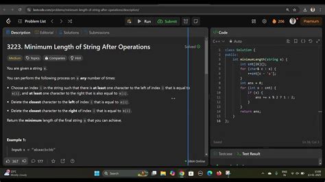 Minimum Length Of String After Operations Leetcode Potd 13 01 2025