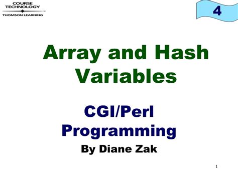 4 1 Array And Hash Variables Cgiperl Programming By Diane Zak Ppt