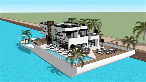 მცურავი სახლი ვილა ნავი სასახლე ქართული სურამში Sketchup არქიტექტურა სახლის არქიტექტურა არქიტექტორი