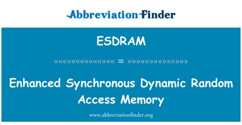 Esdram Definition Udvidet Synkron Dynamic Random Access Memory