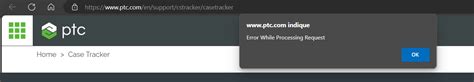 Esupport Main Page Error While Getting Active Re Ptc Community