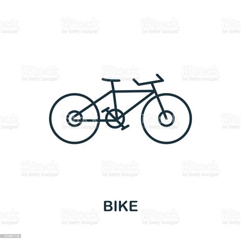 자전거 개요 아이콘입니다 간단한 요소 그림입니다 자전거 여행 컬렉션에서 아이콘 기호 디자인입니다 웹 디자인을 위한 완벽 한 애플 리 케이 션 소프트웨어 인쇄 관광에 대한