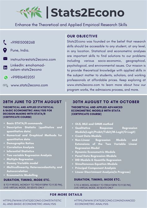 Pdf Professional Courses June 2022 Statistical And Applied