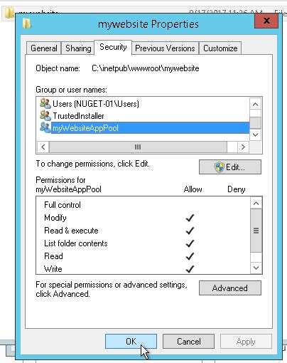 Iis How To Set Folder Rights For A Web Application Alex Domenici Net