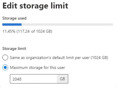 Change A Specific User S OneDrive Storage Space SharePoint In Microsoft Microsoft Learn