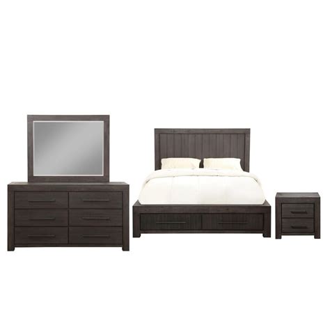 Urban Home Heath 4 Piece Queen Storage Bedroom Set In Basalt Gray