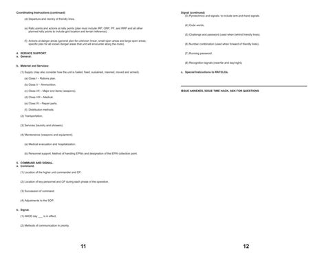 Coordinating Instructions