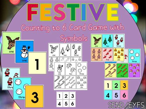 Festive Counting To 6 Cards With Symbols Teaching Resources
