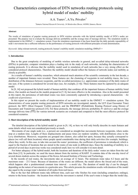 pdf characteristics comparison of dtn networks routing protocols