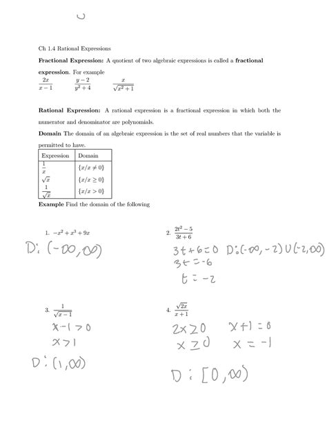 2022 09 27 precalc part 1 ch 1 rational expressions fractional