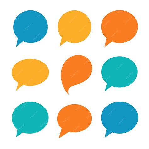 Speech Bubble Colorful Cicon Set Vector Illustration Premium Ai Generated Vector