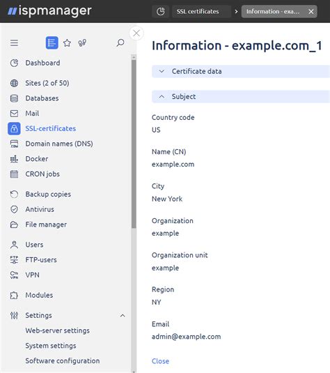 Ispmanager 6 Lite Pro Host Documentation Ssl Certificate Types In