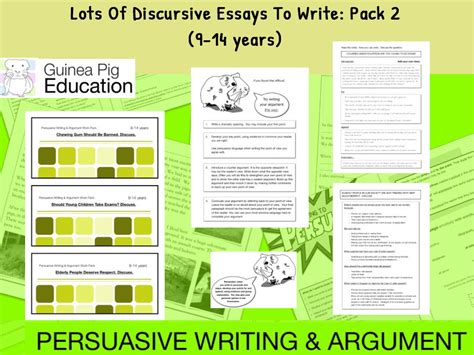 Lots Of Discursive Essays To Write Pack 2 9 14 Years Teaching Resources