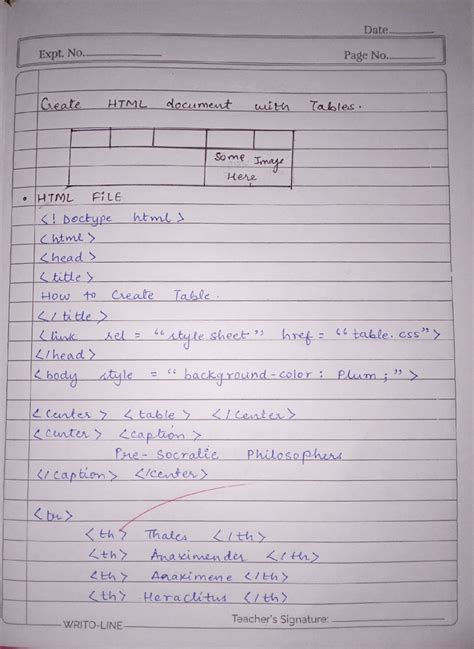 Practical No Date Expt No Page No Geate HTMLdocunmet Ith Lasles Some M Hee HTML FiLE K