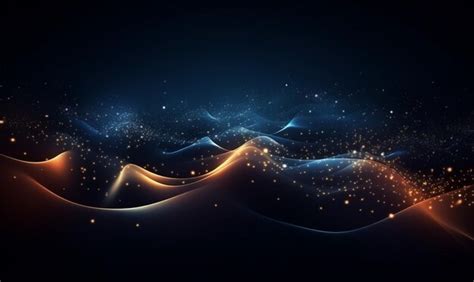 Digital Particles Wave And Light Abstract Background Premium Ai Generated Image