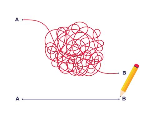 Premium Vector Complex And Easy Simple Way From Point A To B Vector