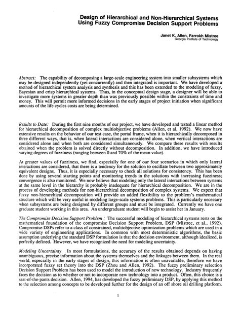 Pdf Design Of Hierarchical And Non Hierarchical Systems Using Fuzzy